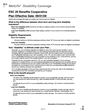 Fillable Online MetLife Disability Coverage Fax Email Print - pdfFiller