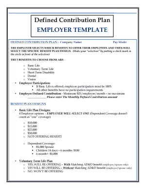 Fillable Online EMPLOYER TEMPLATE Fax Email Print - pdfFiller