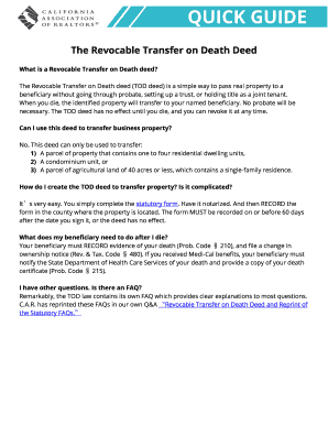 Fillable Online The Revocable Transfer on Death Deed Fax Email Print ...