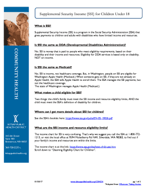 Fillable Online Supplemental Security Income (SSI) for Children Under ...