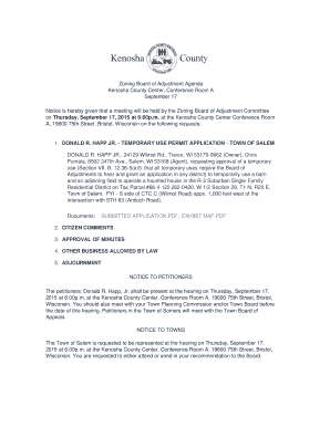 Fillable Online at the Kenosha County Center Conference Room Fax Email Print - pdfFiller