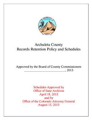 Fillable Online Records Retention Policy and Schedules Fax Email Print ...