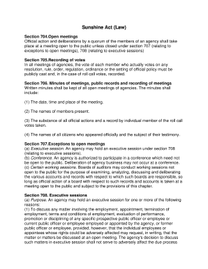 Fillable Online Sunshine Act (Law) Fax Email Print - pdfFiller