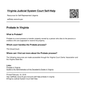 Fillable Online Probate in Virginia Fax Email Print - pdfFiller