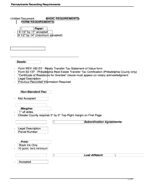 Fillable Online Pennsylvania Recording Requirements Fax Email Print ...