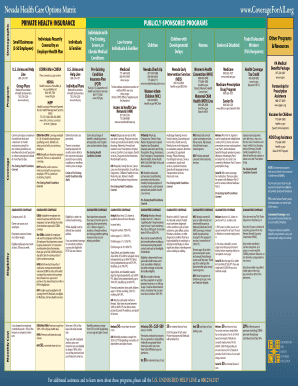 Fillable Online Nevada Health Care Options Matrix Fax Email Print ...