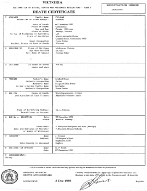 Fillable Online REGISTRATION OF BIRTHS, DEATHS AND MARRIAGES ...
