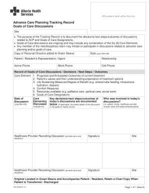 Fillable Online Goals of Care Discussions Fax Email Print - pdfFiller