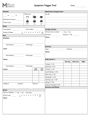 Fillable Online Symptom Trigger Tool Fax Email Print - pdfFiller