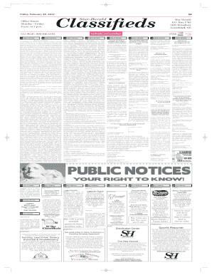 Fillable Online 100 PUBLIC NOTICES Fax Email Print - pdfFiller