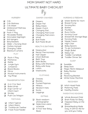 Fillable Online ULTIMATE BABY CHECKLIST Fax Email Print - pdfFiller