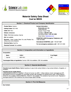 Fillable Online Coal tar MSDS Fax Email Print - pdfFiller