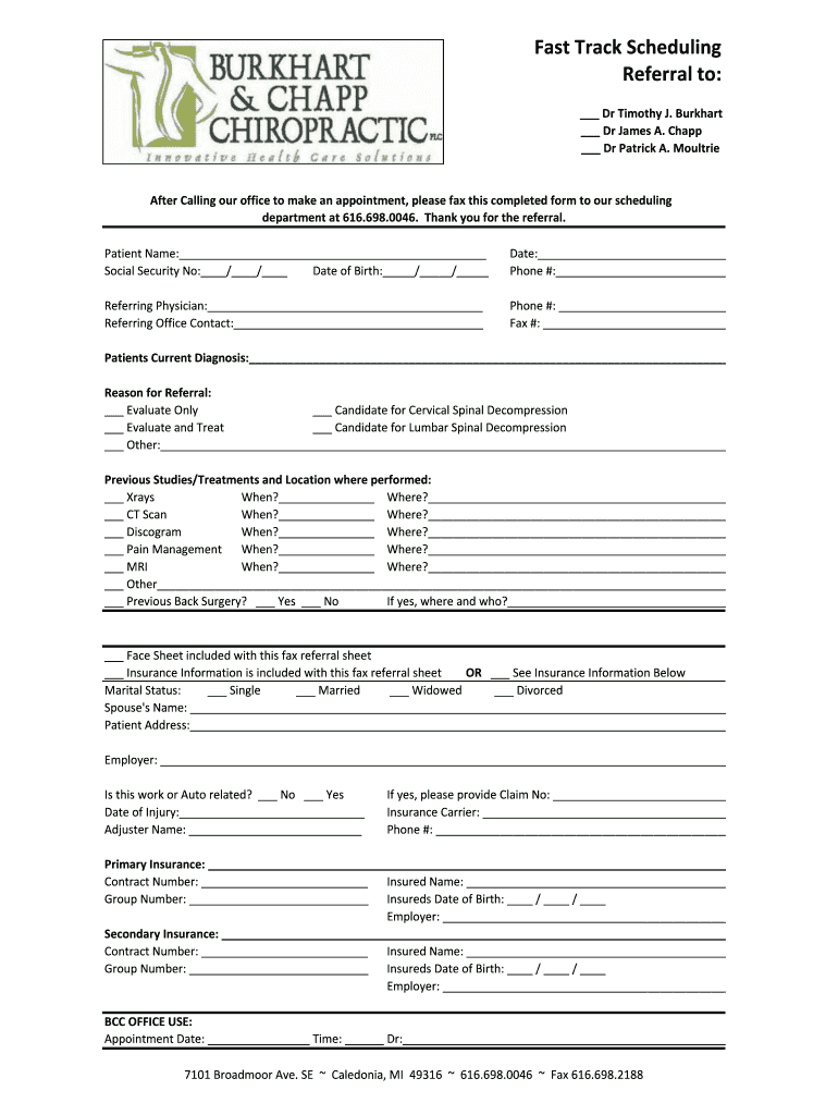 Fillable Online Fast Track Scheduling Fax Email Print - pdfFiller