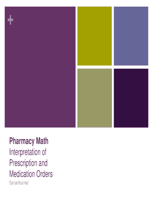 Fillable Online Pharmacy Math Fax Email Print - pdfFiller