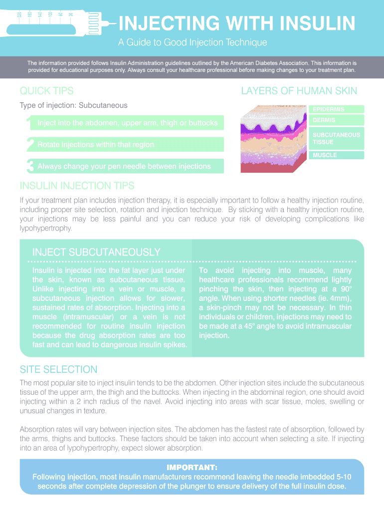 Fillable Online A Guide to Good Injection Technique Fax Email Print ...