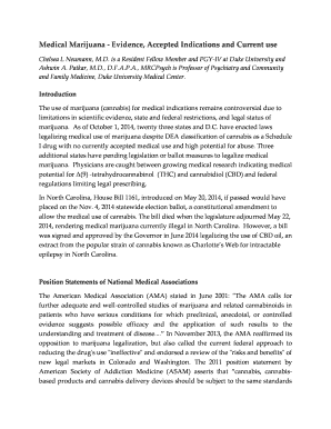 Fillable Online Medical Marijuana - Evidence, Accepted Indications and ...