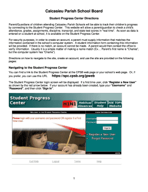 Fillable Online Student Progress Center Directions Fax Email Print ...