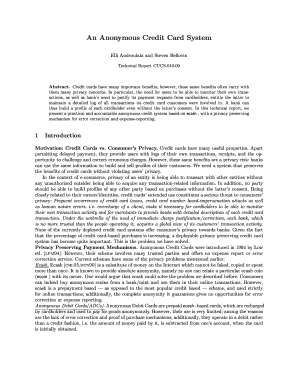 Fillable Online An Anonymous Credit Card System Fax Email Print - pdfFiller