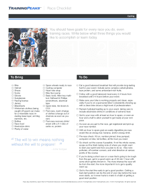 Fillable Online Race Checklist Fax Email Print - pdfFiller