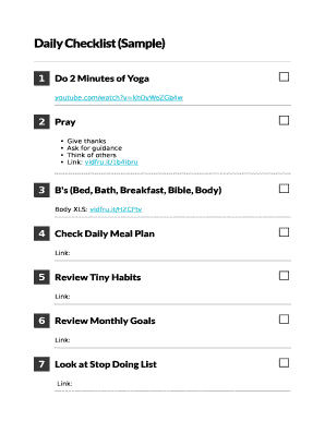 Fillable Online Daily Checklist (Sample) Fax Email Print - pdfFiller