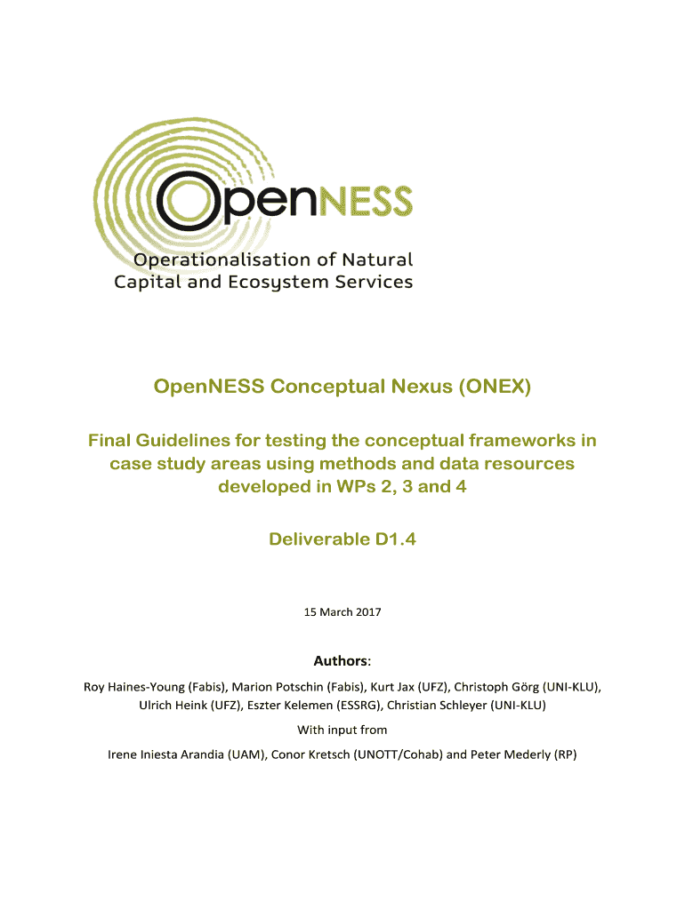 Fillable Online OpenNESS Conceptual Nexus (ONEX) Fax Email Print - pdfFiller