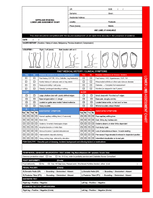 Fillable Online LOWER LIMB ASSESSMENT CHART Fax Email Print - pdfFiller