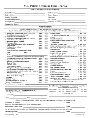Fillable Online MRI SERVICES PATIENT INFORMATION Fax Email Print ...