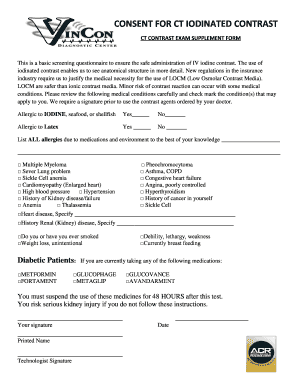 Fillable Online CONSENT FOR CT IODINATED CONTRAST Fax Email Print ...