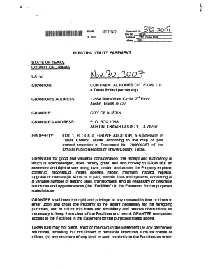 Fillable Online ELECTRIC UTILITY EASEMENT Fax Email Print - pdfFiller