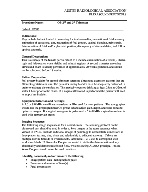 Fillable Online ULTRASOUND PROTOCOLS Fax Email Print - pdfFiller