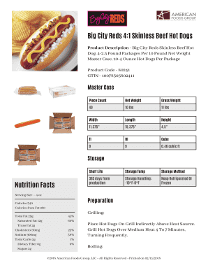 Big City Reds Hot Dogs - Fill Online, Printable, Fillable, Blank ...