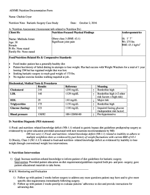 Fillable Online ADIME Nutrition Documentation Form Fax Email Print - pdfFiller