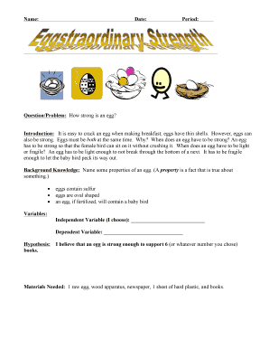 Fillable Online Question/Problem: How strong is an egg Fax Email Print ...