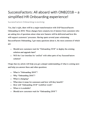 Fillable Online SuccessFactors: All aboard with ONB2018 a Fax Email ...