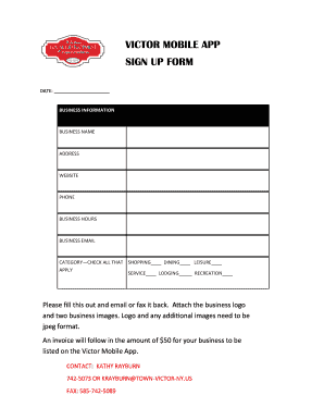 Fillable Online VICTOR MOBILE APP Fax Email Print - pdfFiller