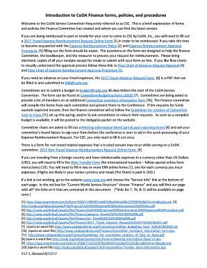 Fillable Online Introduction to CoDA Finance forms, policies, and ...