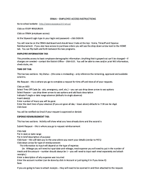 Fillable Online ERMA EMPLOYEE ACCESS INSTRUCTIONS Fax Email Print - pdfFiller