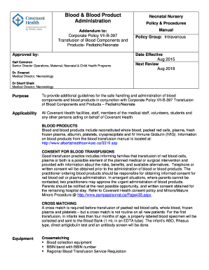Fillable Online Blood & Blood Product Fax Email Print - pdfFiller