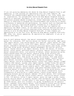Fillable Online Us Army Manual Dispatch Form Fax Email Print - pdfFiller