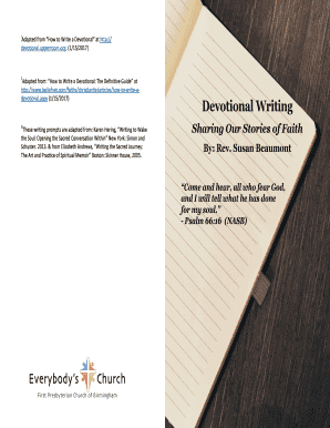 Fillable Online Adapted from How to Write a Devotional at http:// Fax ...
