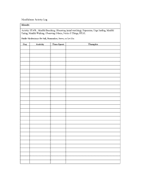 Fillable Online Mindfulness Record Fax Email Print - pdfFiller