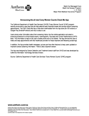 Fillable Online Announcing the all new Every Women Counts Check Me App ...