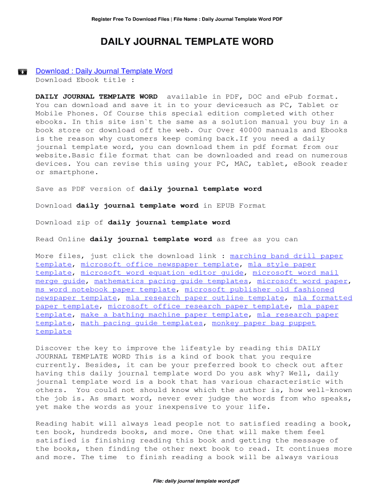 Fillable Online Register Free To Download Files File Name : Daily ...