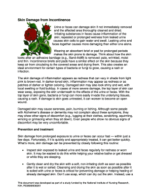 Fillable Online Skin Damage from Incontinence Fax Email Print - pdfFiller