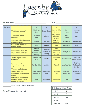 Fillable Online Skin Score Fax Email Print - pdfFiller