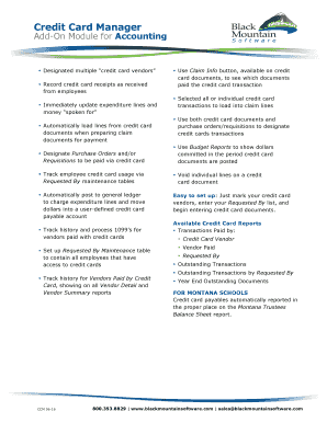 Fillable Online Credit Card Manager Fax Email Print - pdfFiller