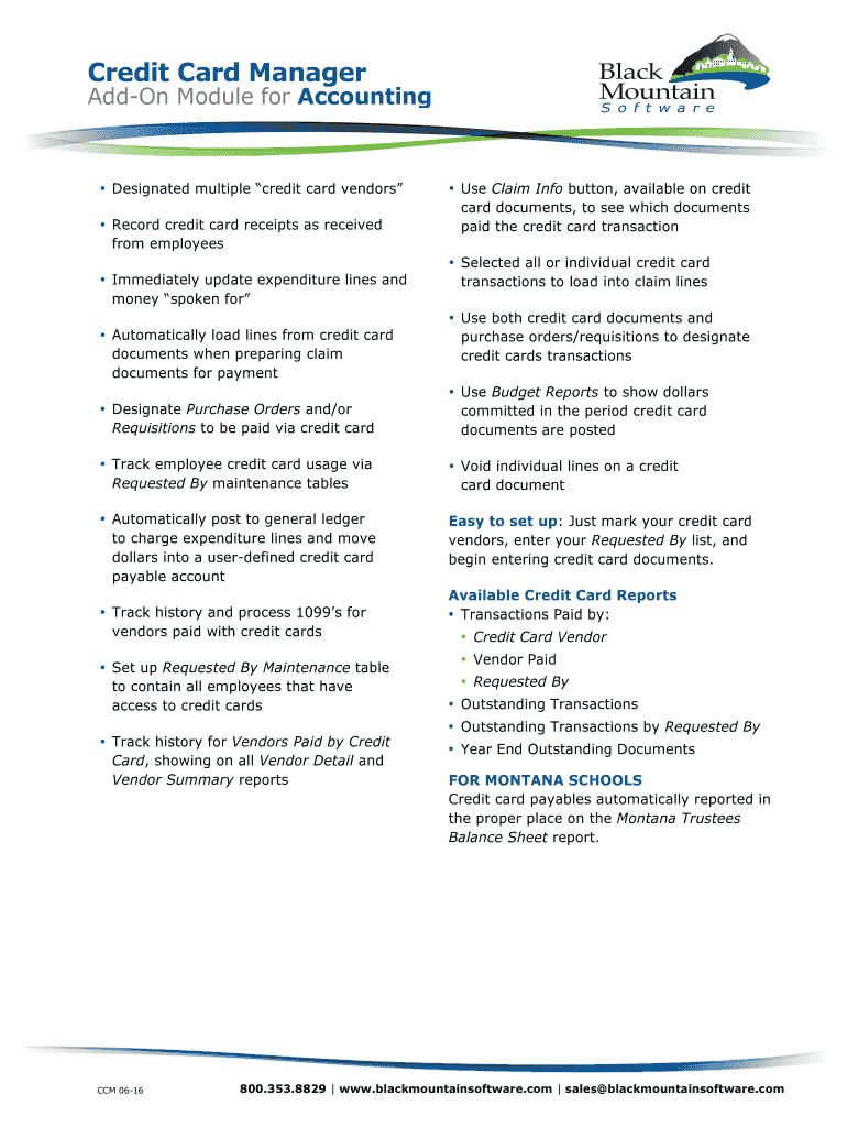 Fillable Online Credit Card Manager Fax Email Print - pdfFiller