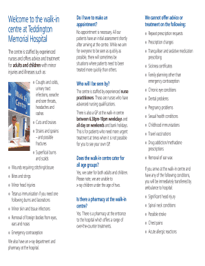 Fillable Online Welcome to the walk-in Fax Email Print - pdfFiller