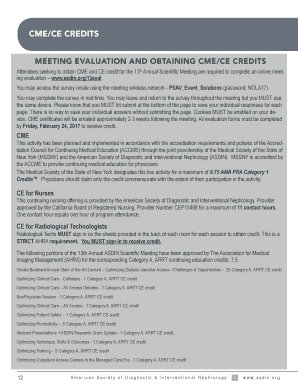 Fillable Online CME/CE CREDITS Fax Email Print - pdfFiller