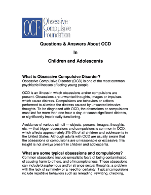 Fillable Online Y BOCS Symptom Checklist Fax Email Print - pdfFiller